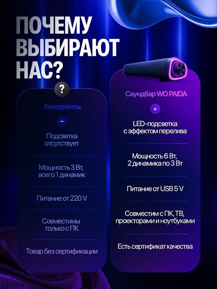 Компьютерная акустика с подсветкой USB AUX-IN 360° Мощный звук для компьютера, ноутбука и телевизора — фото 1