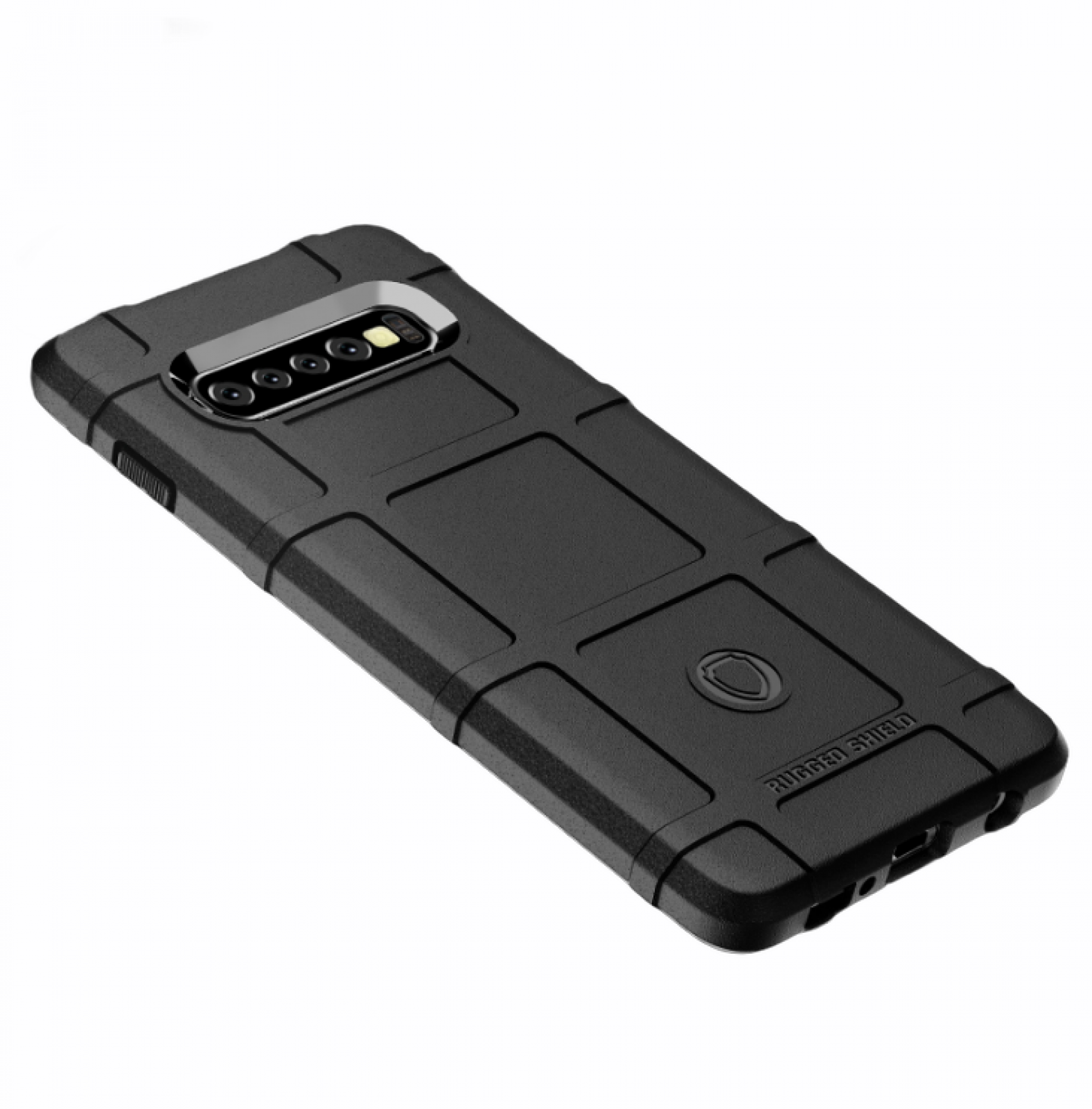 Противоударный чехол-бампер MyPads для Samsung Galaxy S10+ Plus SM-G975F черный