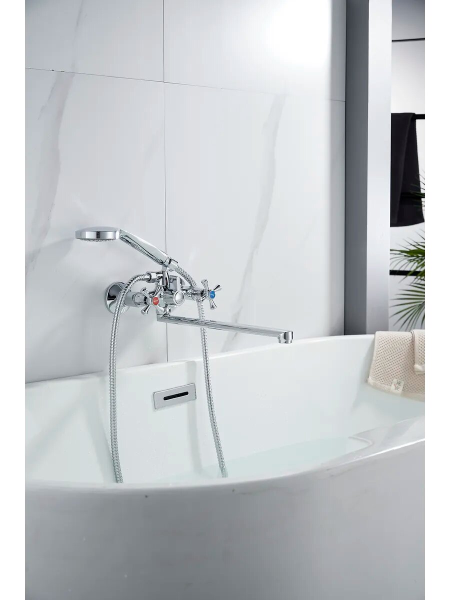 Смеситель для ванны, двухручковый,