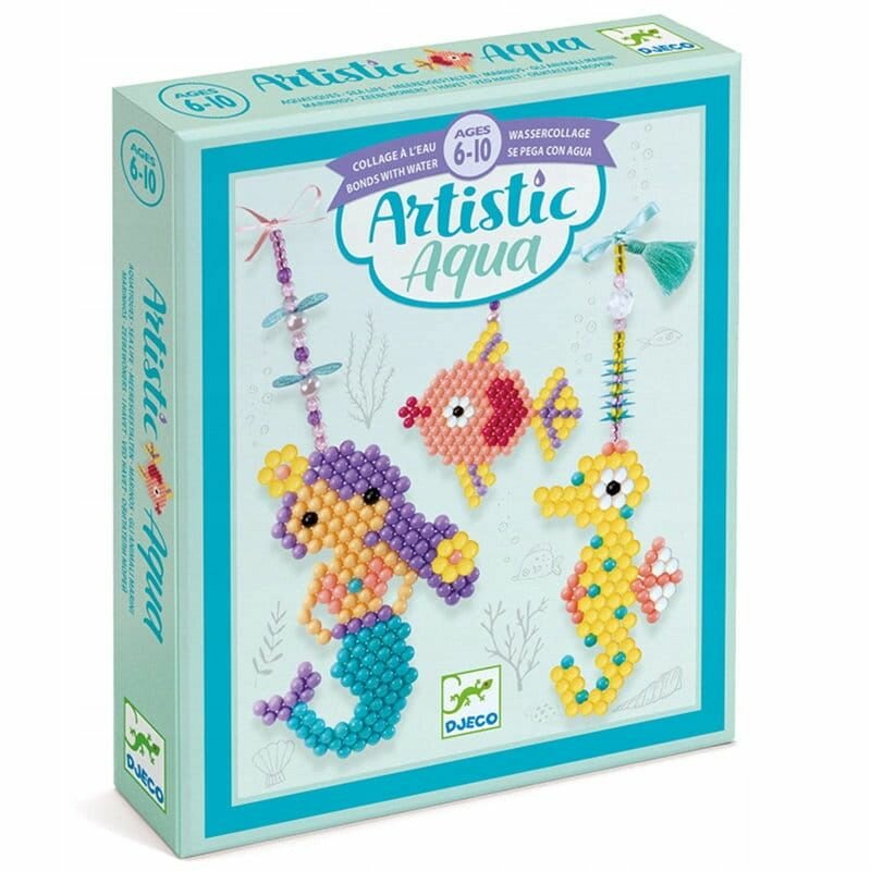 Набор для творчества Djeco - Набор водных бусин и трафаретов для создания фигурок - DJ09483
