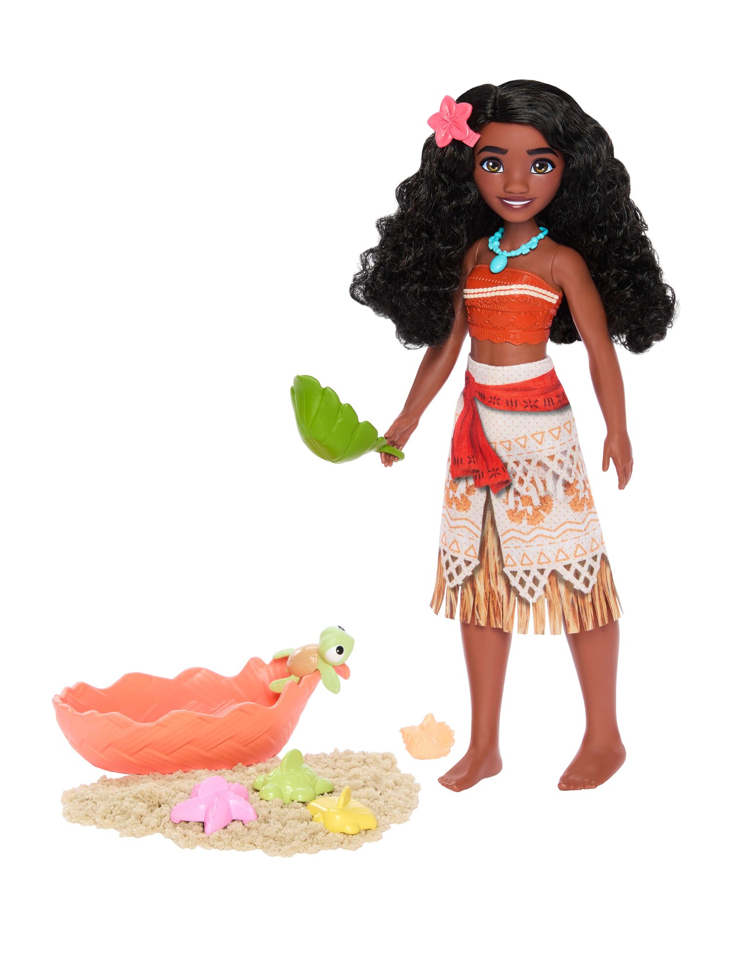 Кукла Mattel Disney Ocean Friends Принцесса Моана с черепахой и аксессуарами JFT12, 27 см
