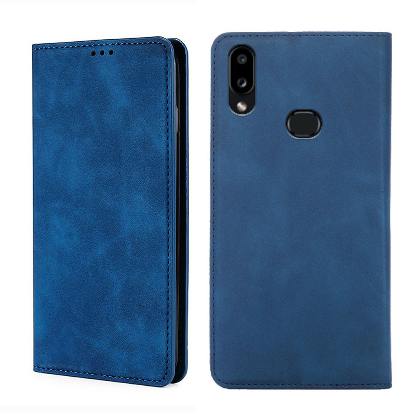 Чехол-книжка MyPads для Samsung Galaxy A10s SM-A107F с мягким покрытием, синий