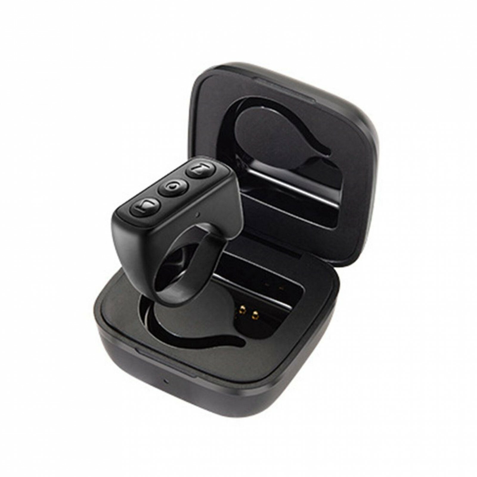 Bluetooth-пульт для мобильного телефона MyPads в форме кольца с зарядным кейсом, черный