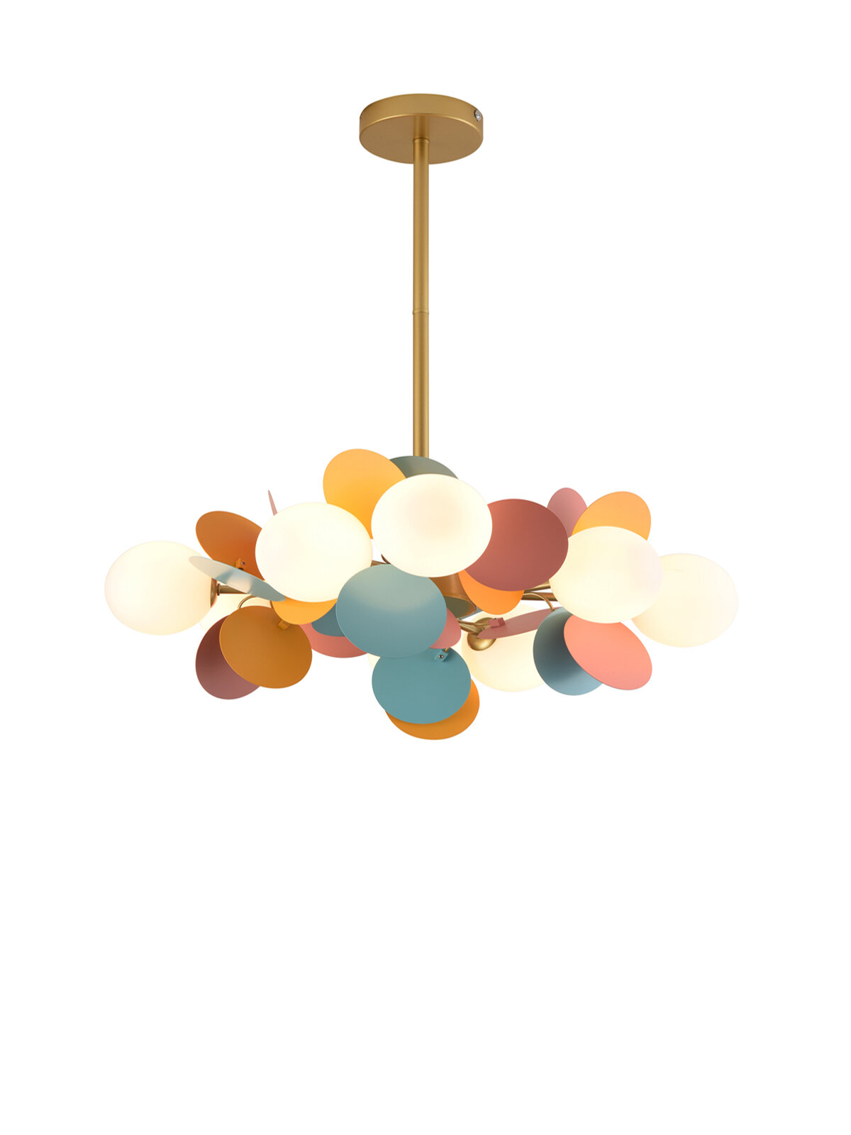 Разноцветная люстра для освещения девичьей комнаты,8 ламп, абажур в виде стеклянного шара