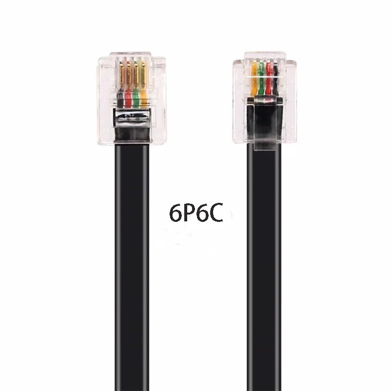 Телефонный кабель OULLX медный 6-жильный RJ11 RJ12 0.5m, Black