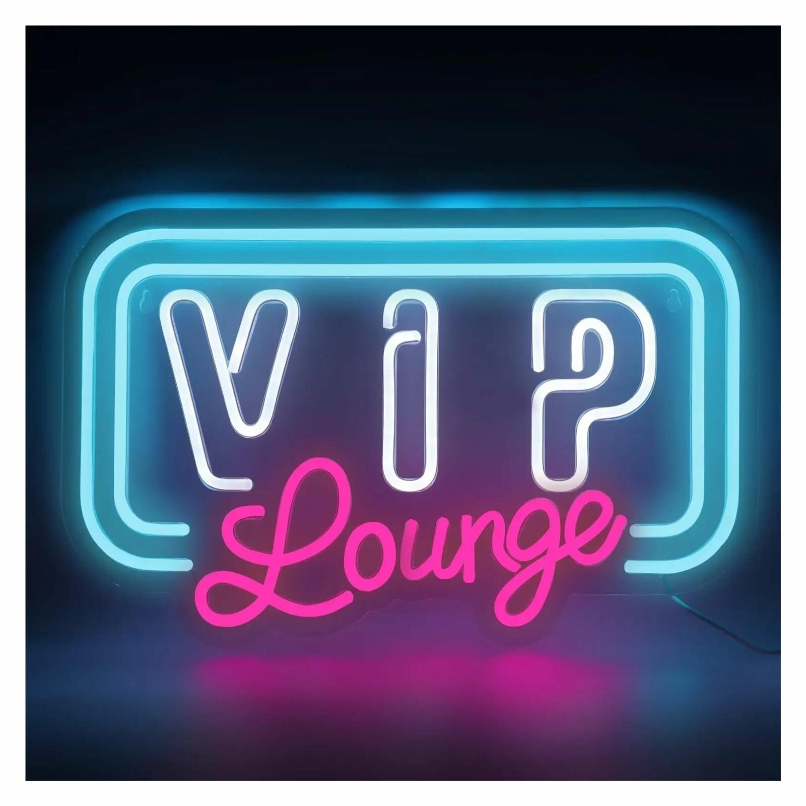 Неоновая Вывеска "VIP Lounge" Светодиодная Подсветка С Питанием От USB 43смx27,5см