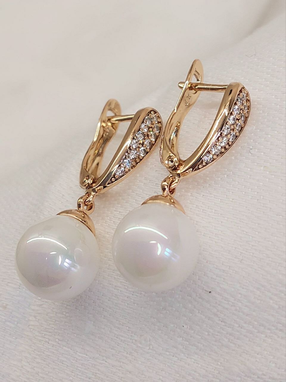 Серьги с подвесками, жемчуг имитация