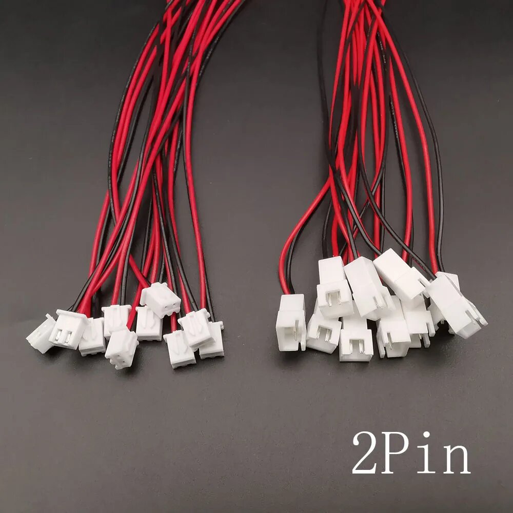Разъемы JST XH 2Pin 10см, 10 пар, белый