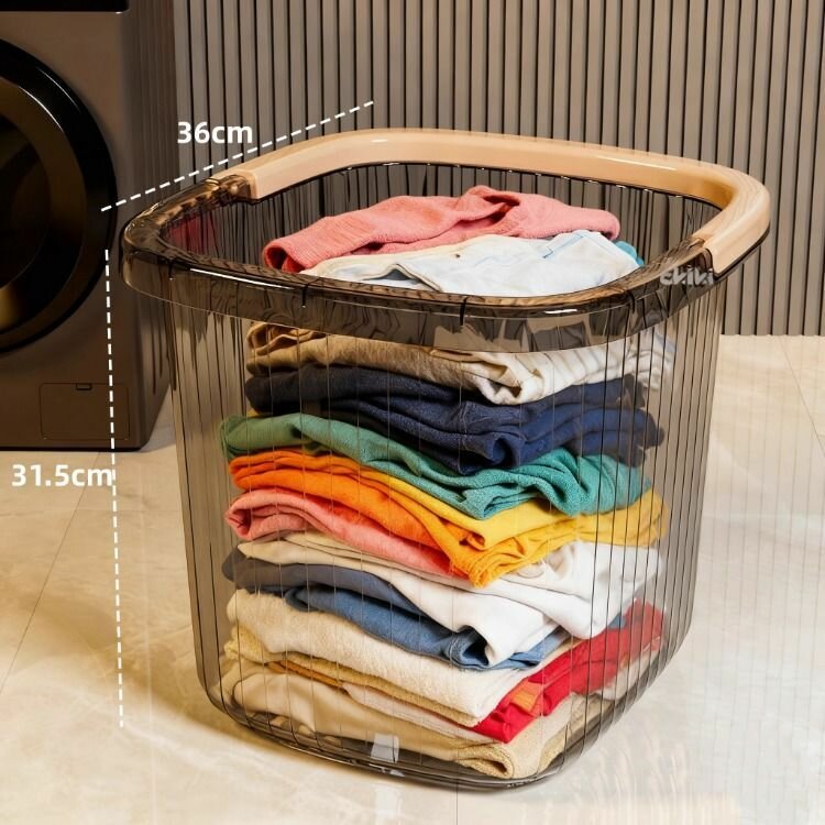 Большая емкость для стирки, утолщенная, подходит для студентов, для купания и стирки, легкое роскошное прозрачное пластиковое ведро, портативное ведро для воды.