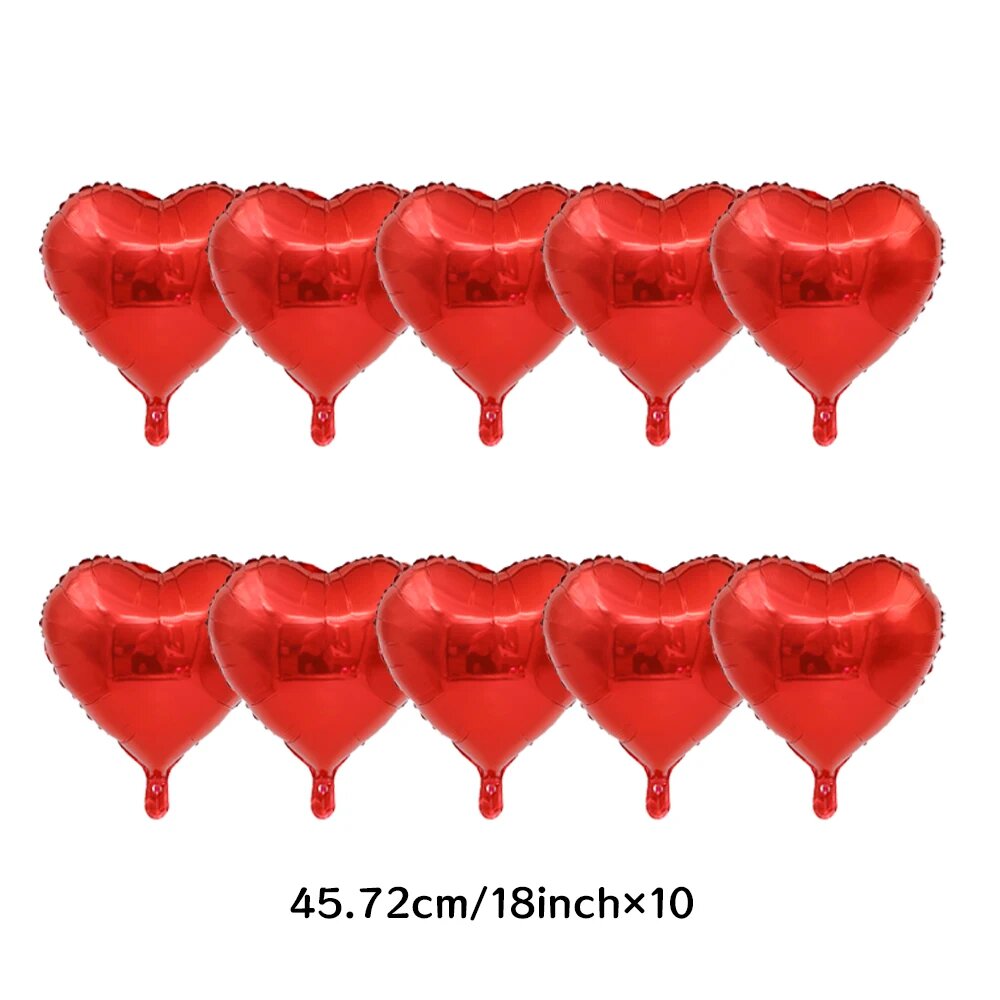Набор шаров-сердец Red Love Balloon, 10 шт