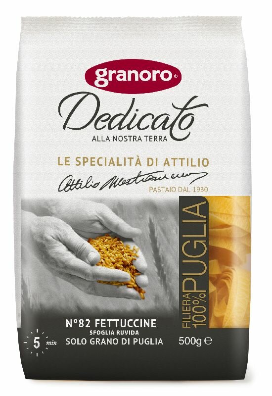 Макароны GRANORO Dedicato № 82 "Феттуччине" из твердых сортов пшеницы 500г