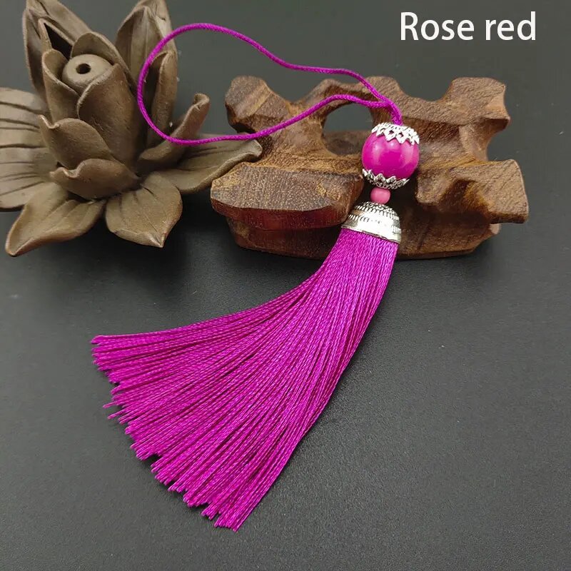 Розовые кисточки с бахромой, 3шт, Rose red