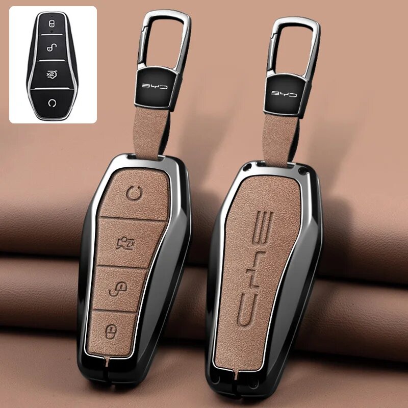 Кожаный чехол для ключей BYD Song Pro, brown ring