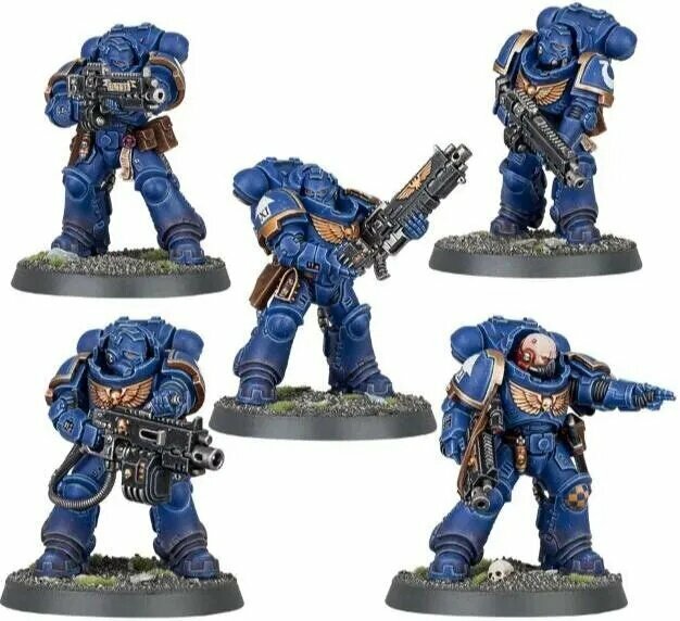 Миниатюра Warhammer 40000 SPACE MARINES HEAVY INTERCESSORS / Набор миниатюр для настольной игры