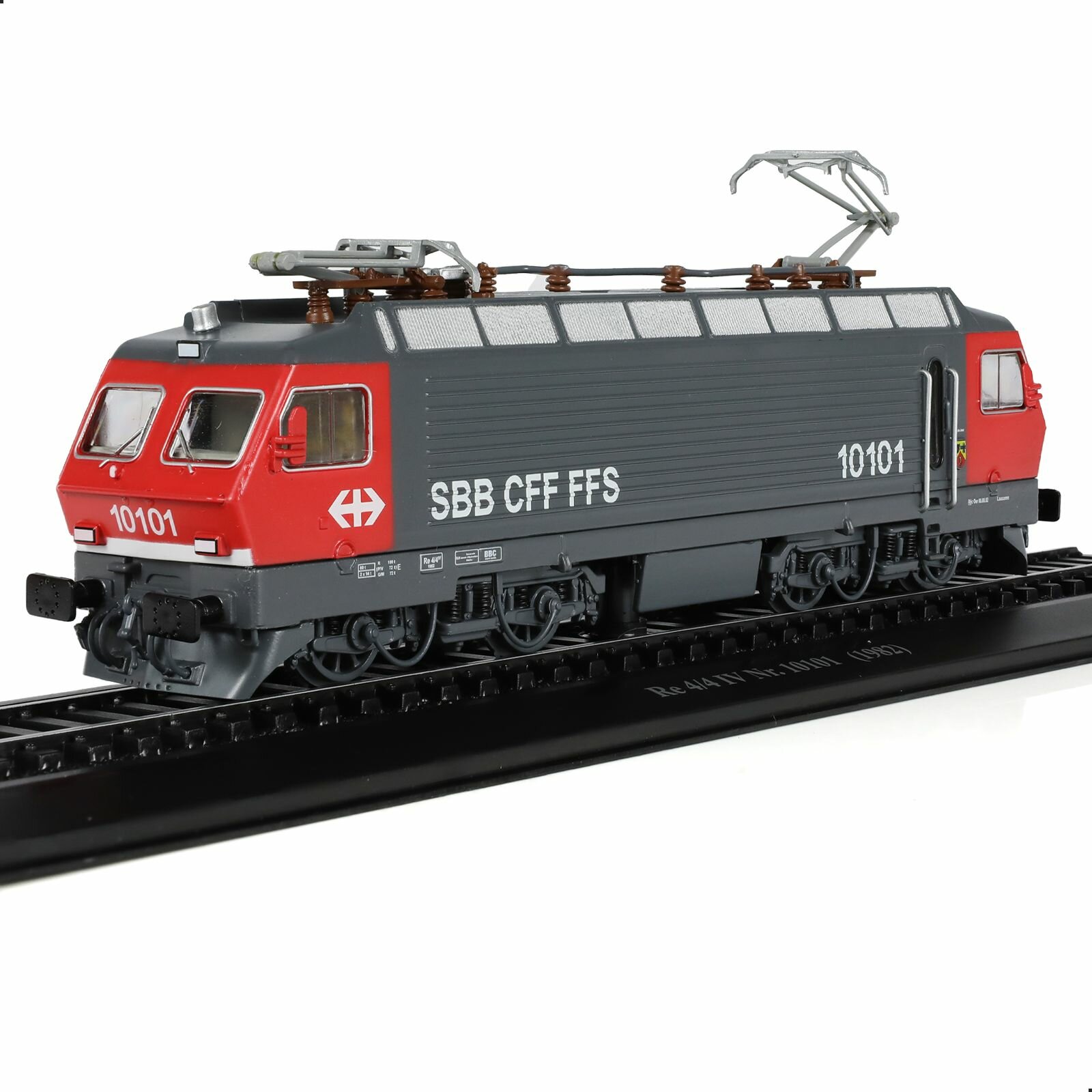 Модель локомотива 1:87 **Re 4/4 IV Nr. 10101 (1982)**, готовая железнодорожная модель без сборки, коллекционный поезд и декоративный подарок для взрослых (серый)