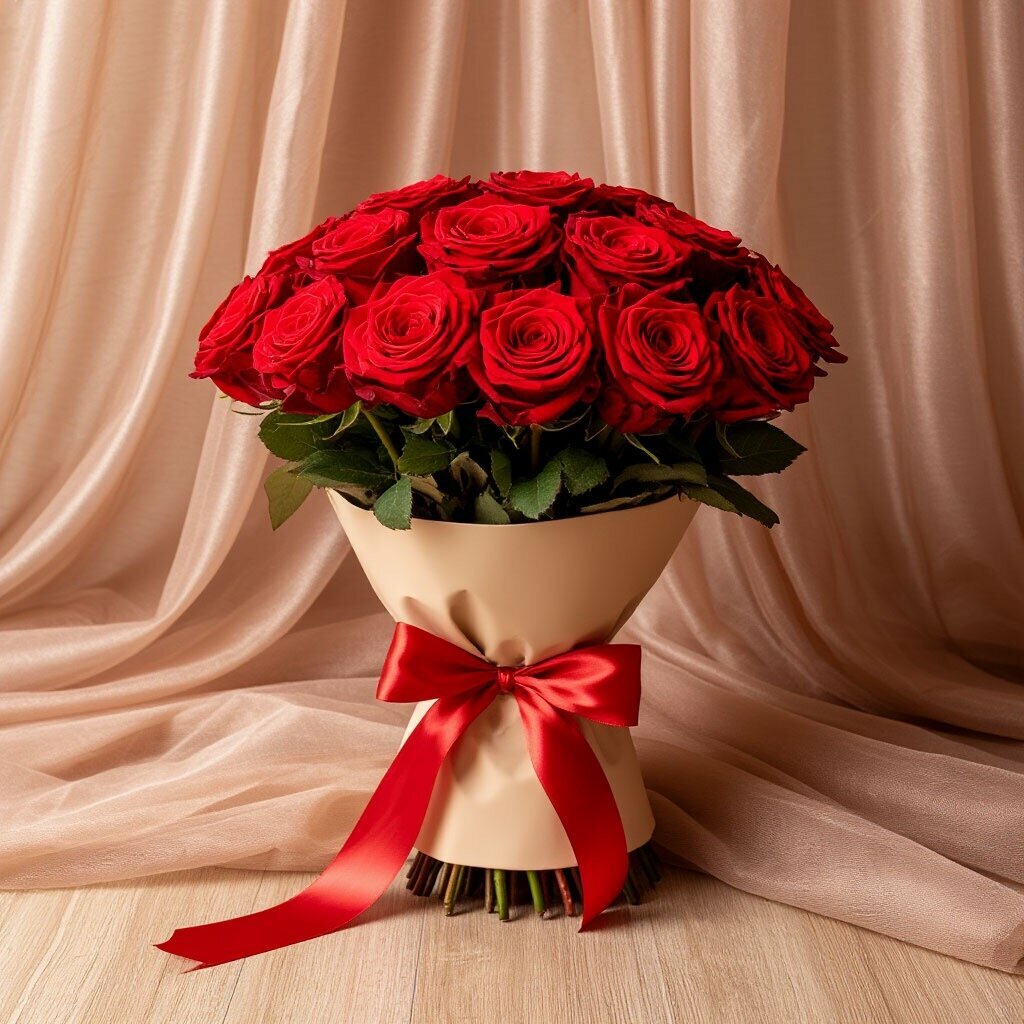 Букет из красных роз 29 шт, красивый букет цветов, шикарный, премиум цветы, премиум букет