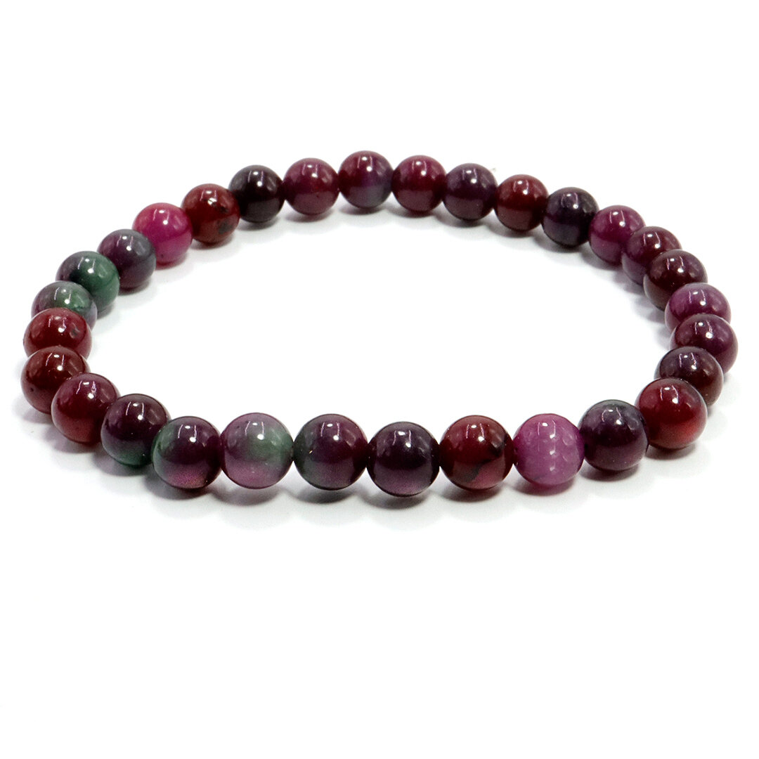 Браслет из камня турмалин, на резинке SEW107-16A - создает вокруг владельца защитное поле (бусины 5-6 мм.), 1 шт.