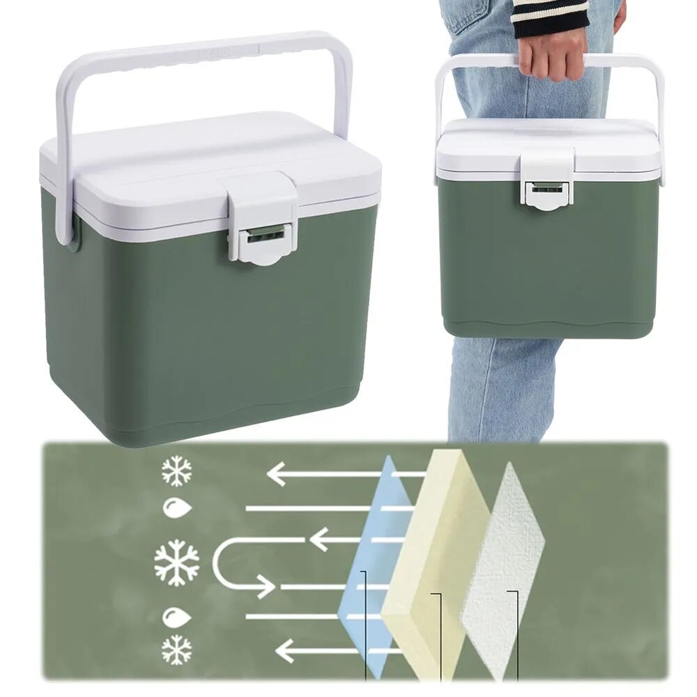 Термоконтейнер 4,5 л для охлаждения с изоляцией из полиуретана, зелёный