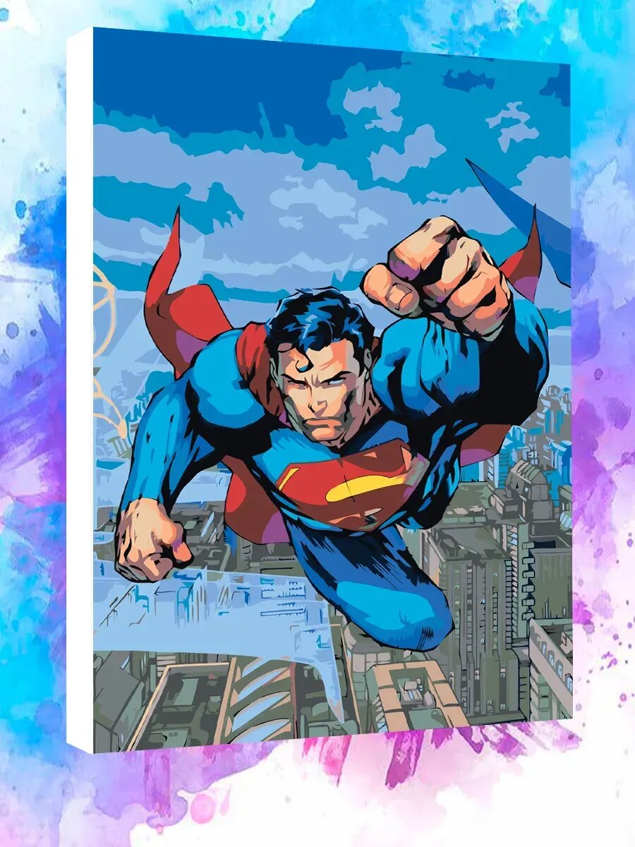Картина по номерам Супермен Марвел Superman Marvel Комиксы