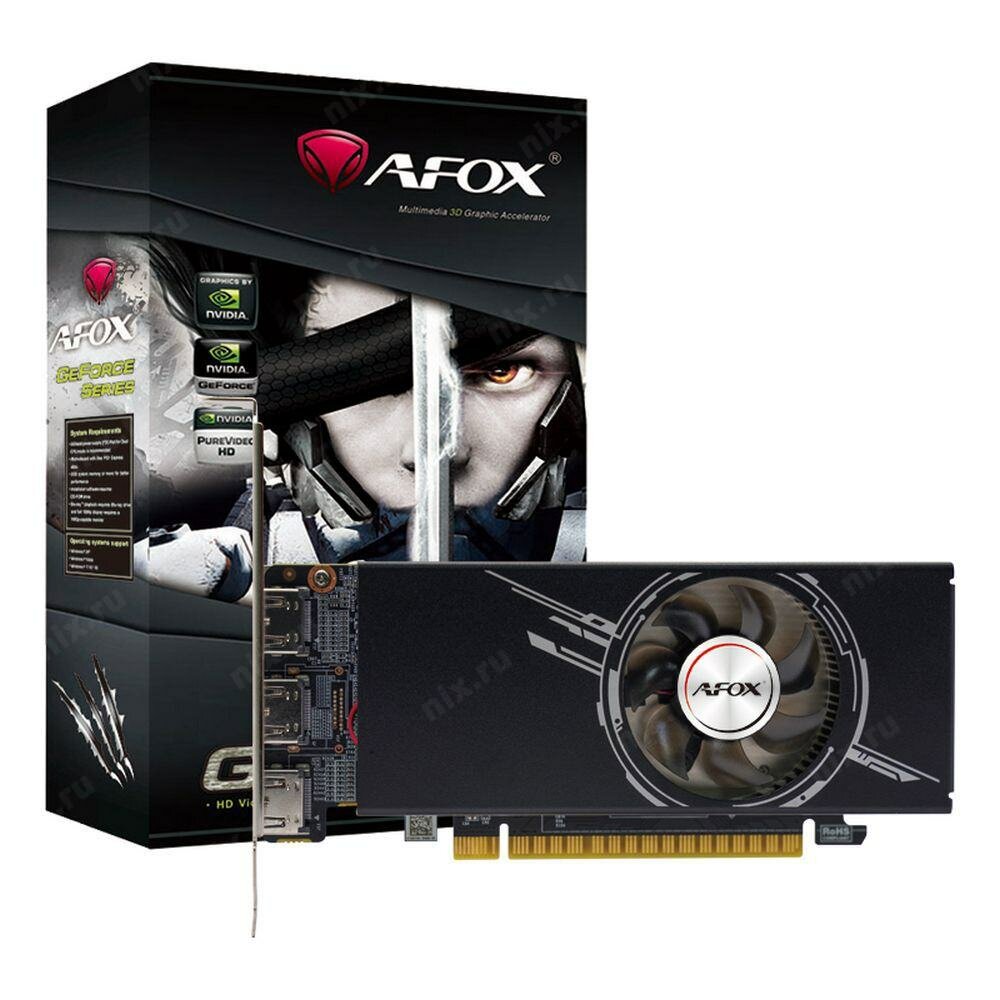 AF1050TI-4096D5L2-V3 Afox Видеокарта Afox GTX1050Ti 4GB GDDR5 128bit 3xHDMI 1FAN LP RTL