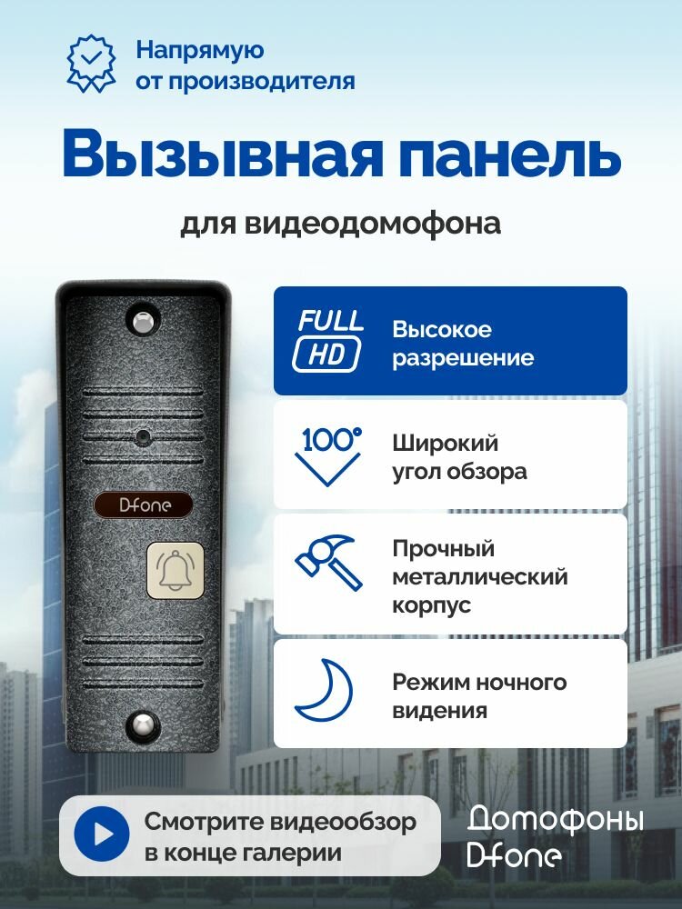Вызывная панель видеодомофона D-fone Melody 23 для улицы, серебро