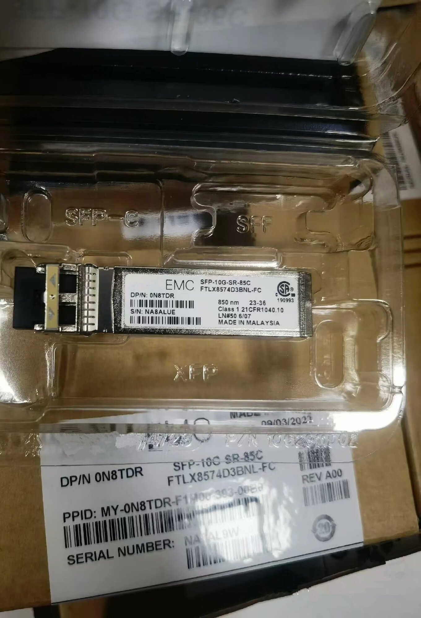 Оптическое волокно 10G SFP/FTLX8574D3BNL-FC/SFP-10G-SR-85C/0N8TDR/850NM Оптоволоконный трансивер 300M DE-L 10G