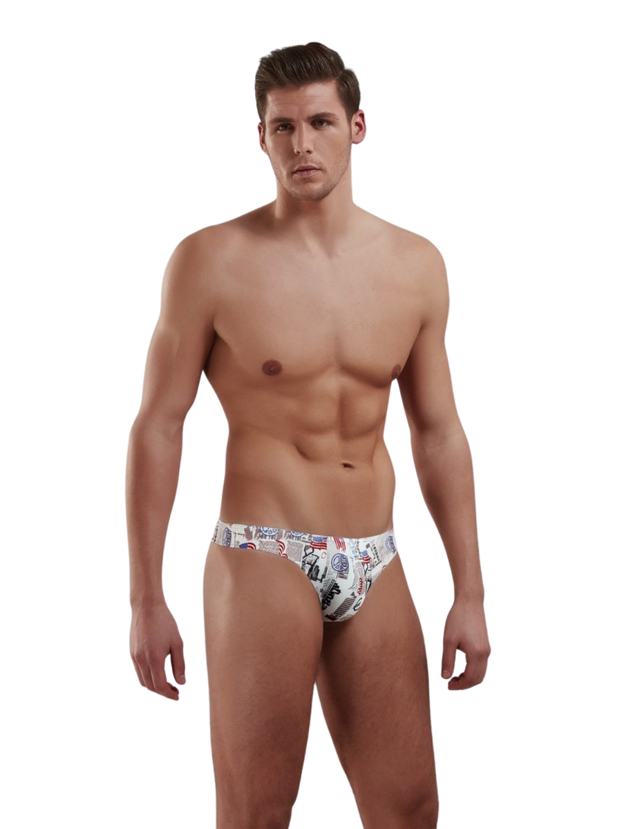 Мужские трусы тонги Doreanse белые с принтом 1370 S (44)модал/хлопок