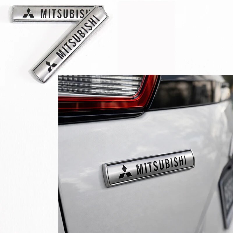1 шт. металлическая эмблема Mitsubishi для бокового крыла автомобиля, двери, Mitsubishi silver