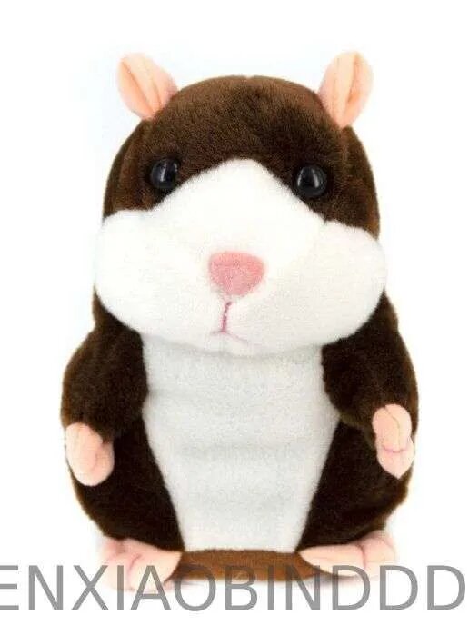 Говорящий хомяк повторюшка MK Toy, мягкая плюшевая игрушка с звуковыми эффектами, коричневая