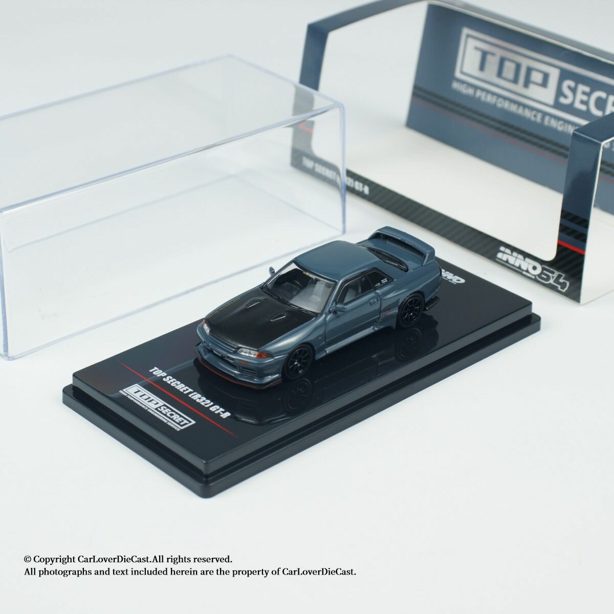 Машинка INNO MODEL 1:64 TOP SECRET NISSAN R32 GT-R Stealth Grey Die-cast Alloy Model Collection Toy Children Gifts