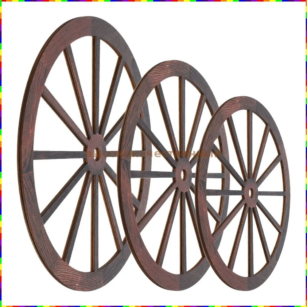 Деревянное настенное украшение в виде колеса фургона декоративная подвеска 20, 25, 30 см