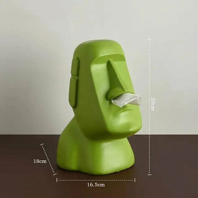 Коробка для салфеток Моаи, Зеленый