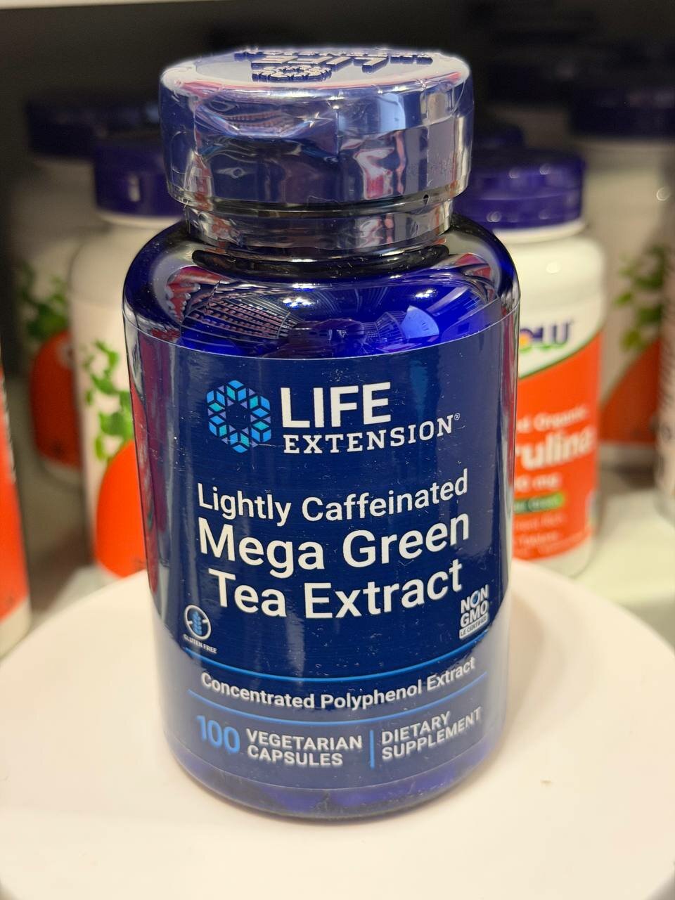 Life Extension Mega Green Tea Extract, экстракт зеленого чая с низким содержанием кофеина, антиоксидант, 100 капсул
