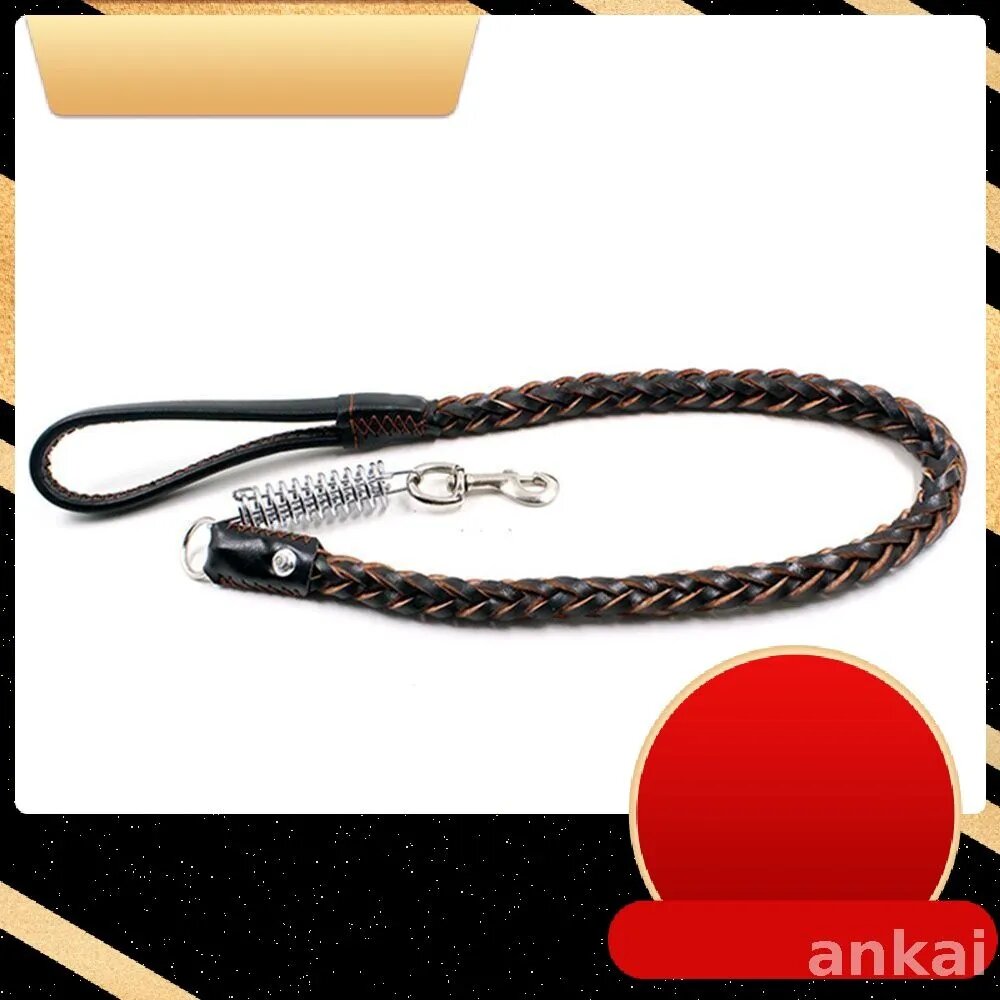 Натуральная кожа плетеный поводок для дрессировки собак ankai, 120 см, коричневый
