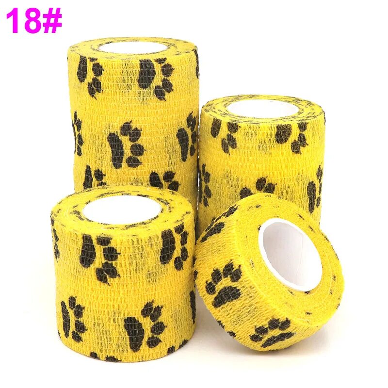 Желтая клейкая повязка с лапками, 5см x 4.8м