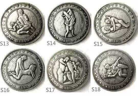 Набор 6 сувенирных монет «Бродячая монета» S1-17, полная серия, подарок и коллекция