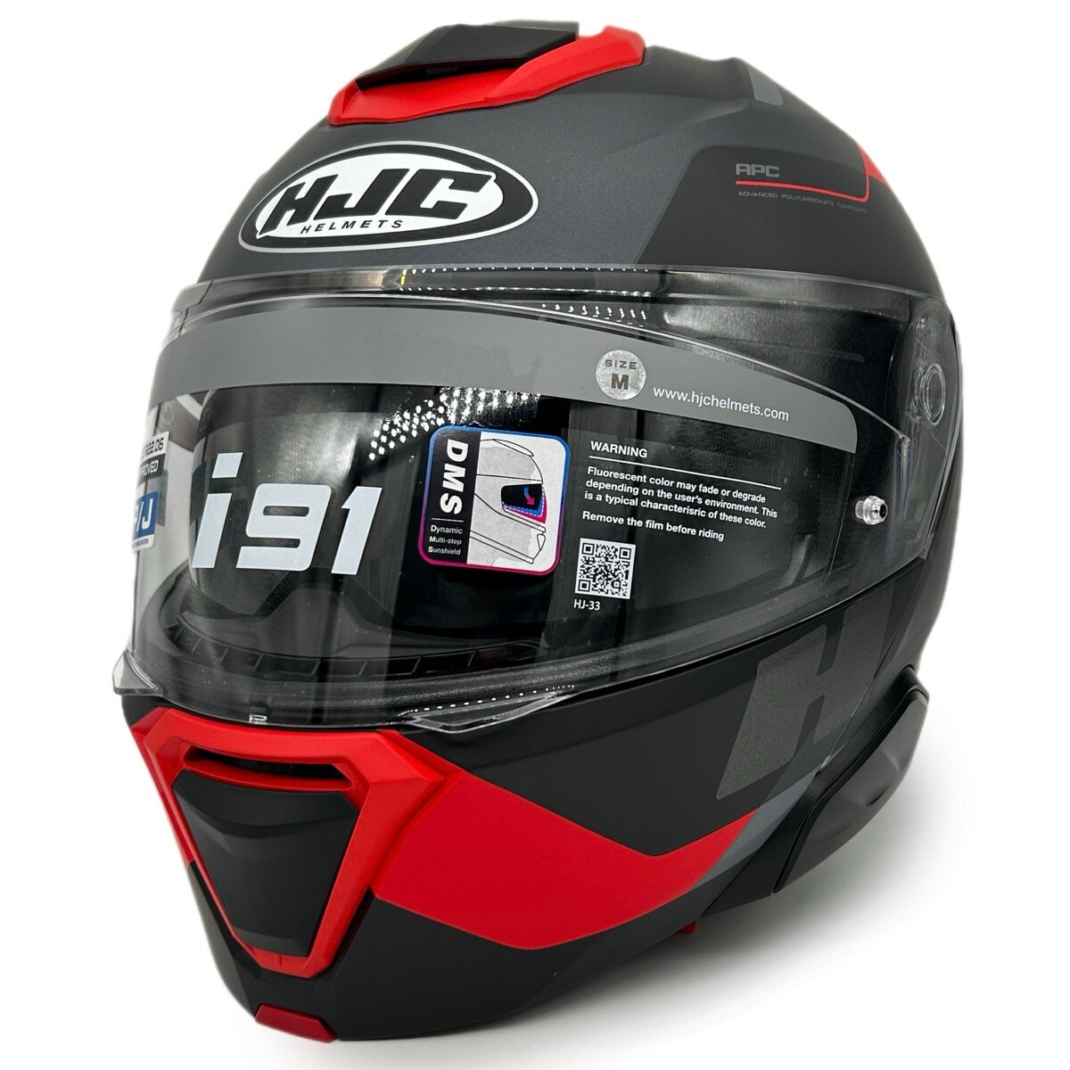 Мотошлем HJC I-91 CARST MC1SF. M. Черный-красный