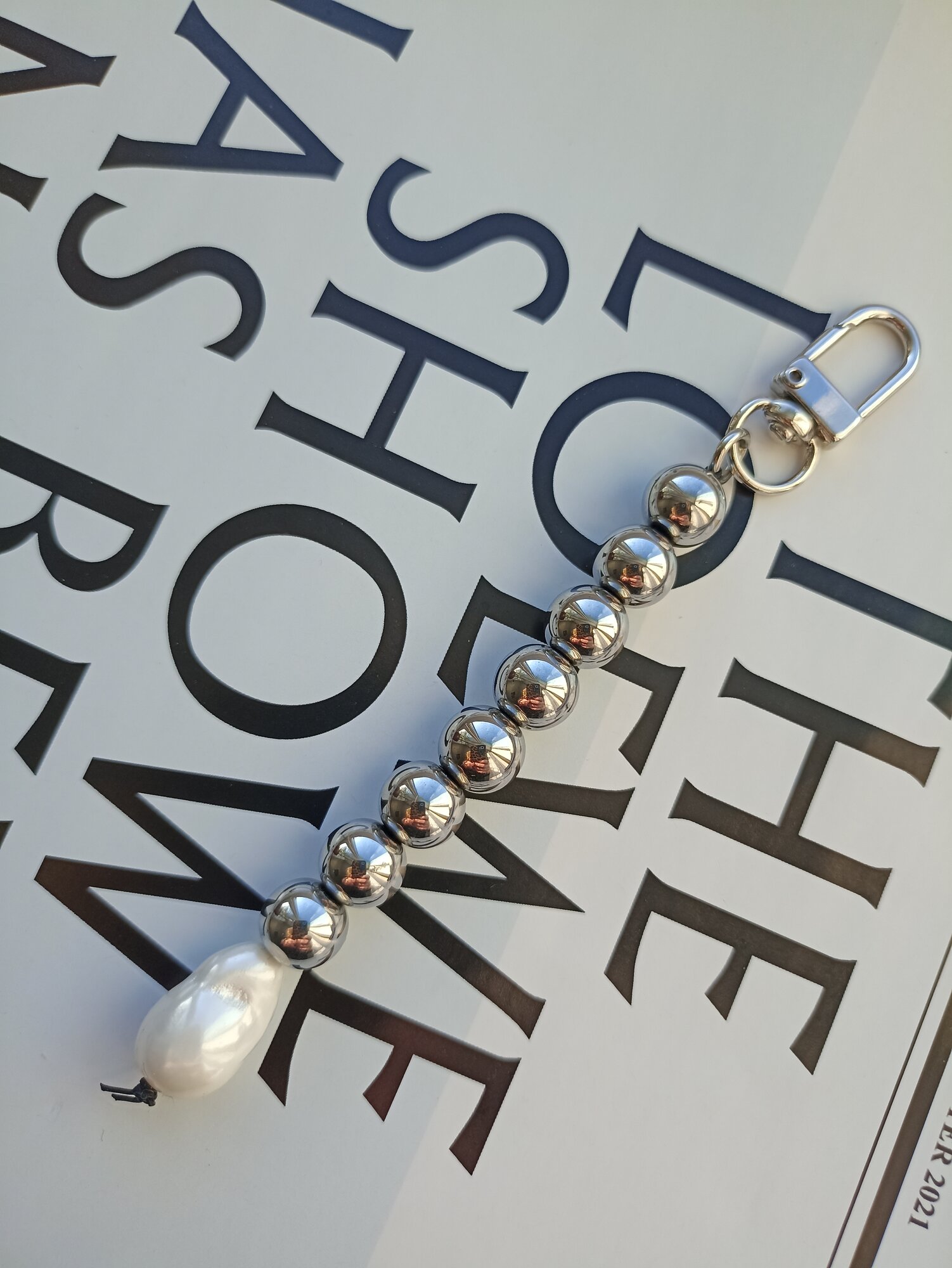 Чокер, жемчуг имитация, жемчуг барочный