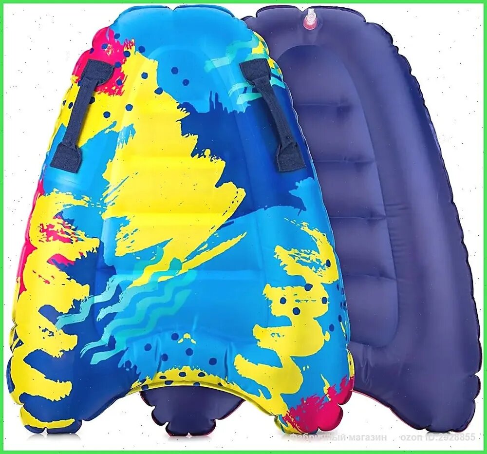 Надувная кровать для плавания 70х52 см для детей, с ярким принтом, без насоса