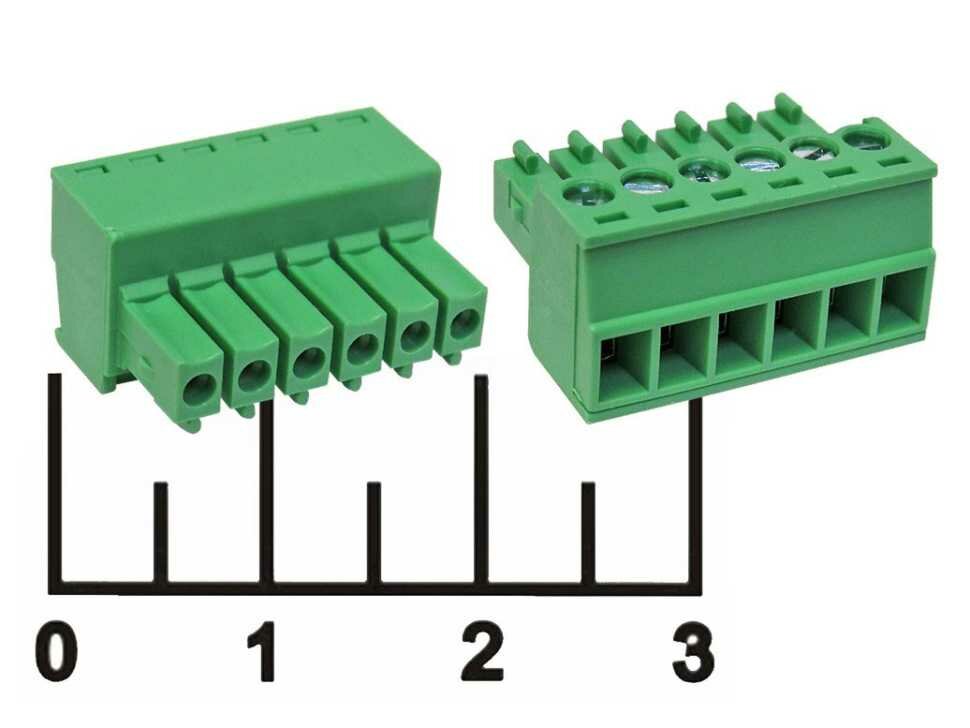 Клеммник разрывной 6pin 3.5мм гнездо под винт угол 15EDGK-3.5-06P-14-00A(H)