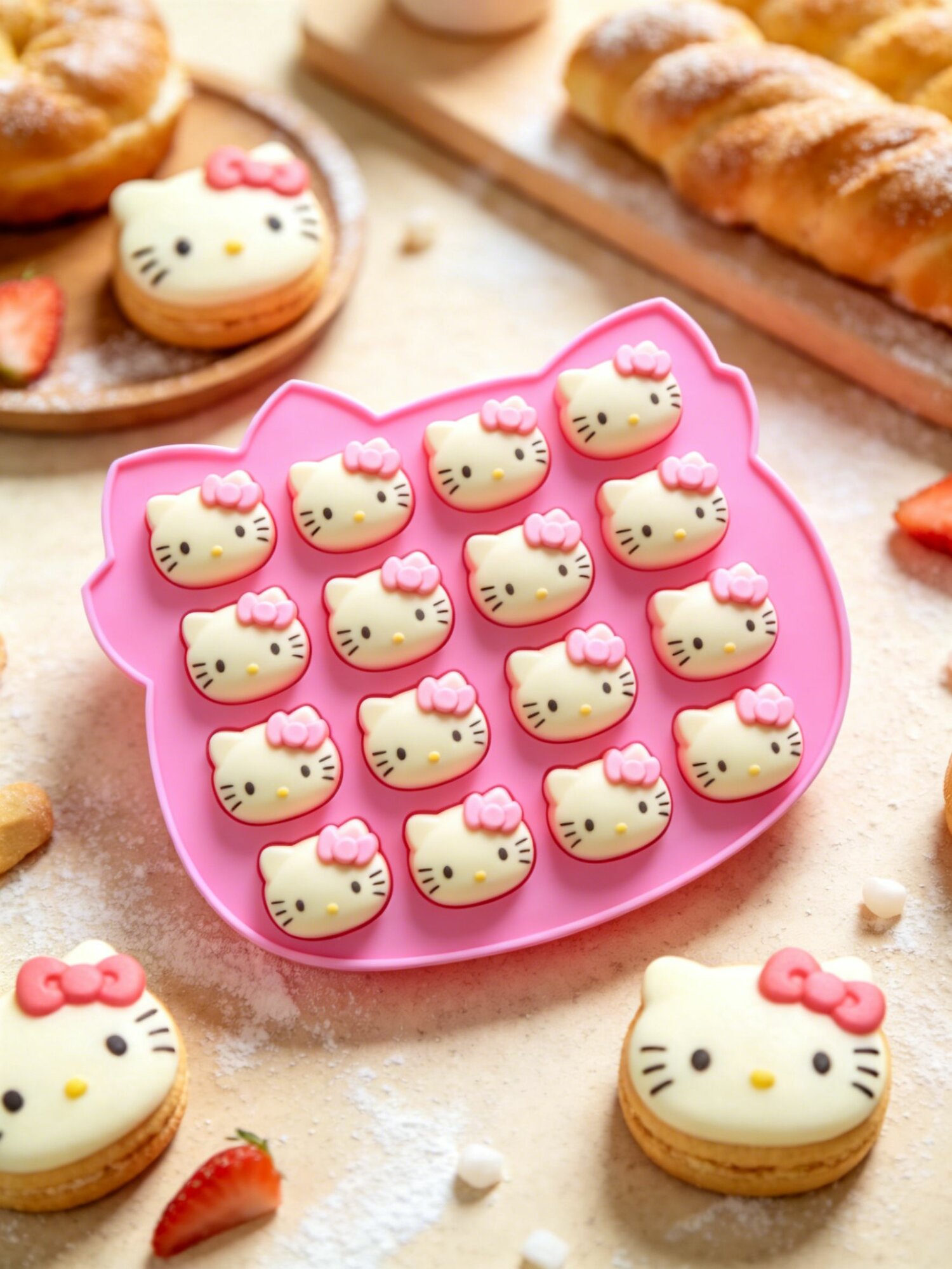 Силиконовая форма для выпечки в виде кошечки Hello Kitty, для тортов и кексов, легкое извлечение, гибкая, пищевой силикон