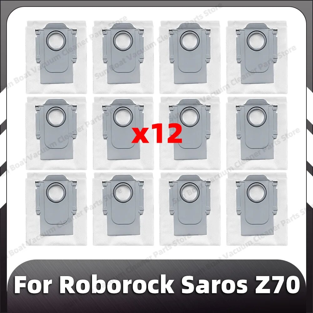 12 x Пылесборники для Roborock Saros Z70, серые