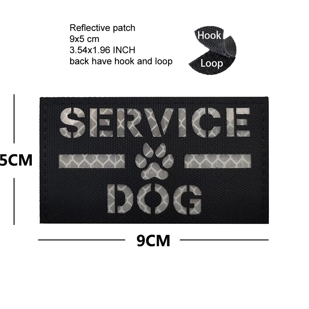 Черная тактическая нашивка Service Dog 9x5 см