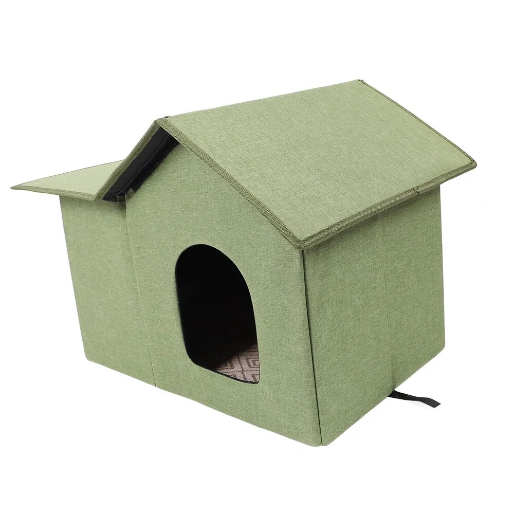 Уличный домик для кошек складной зеленый для кошек, уличный домик