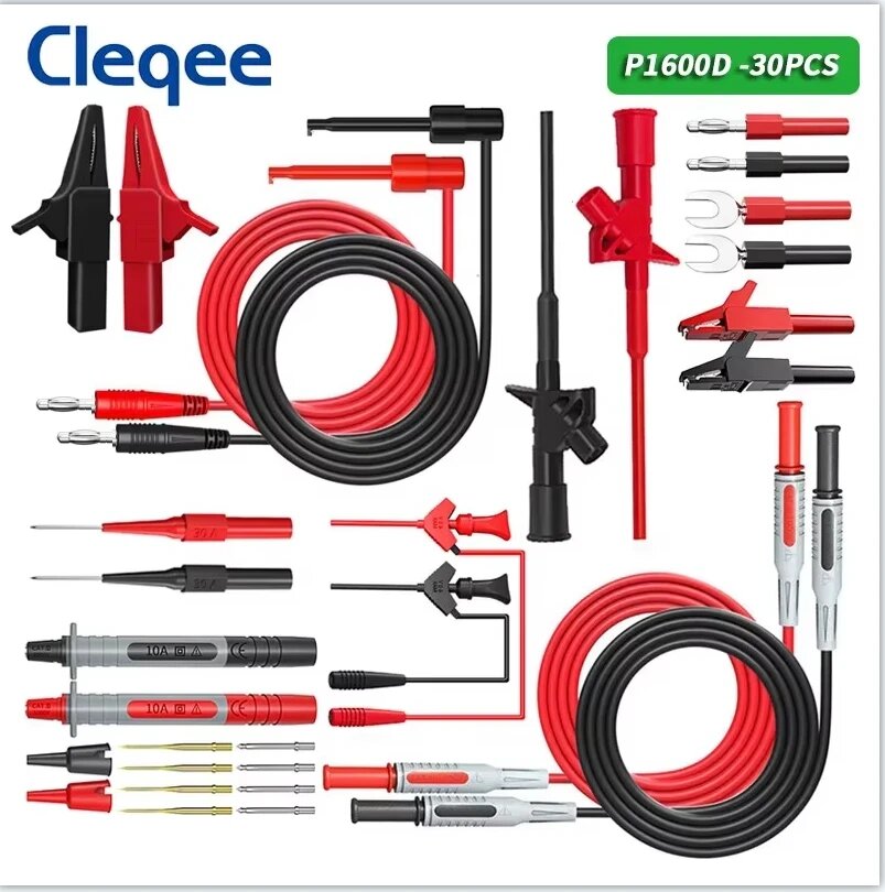 Набор щупов для мультиметра CLEQEE P1600D, 30шт