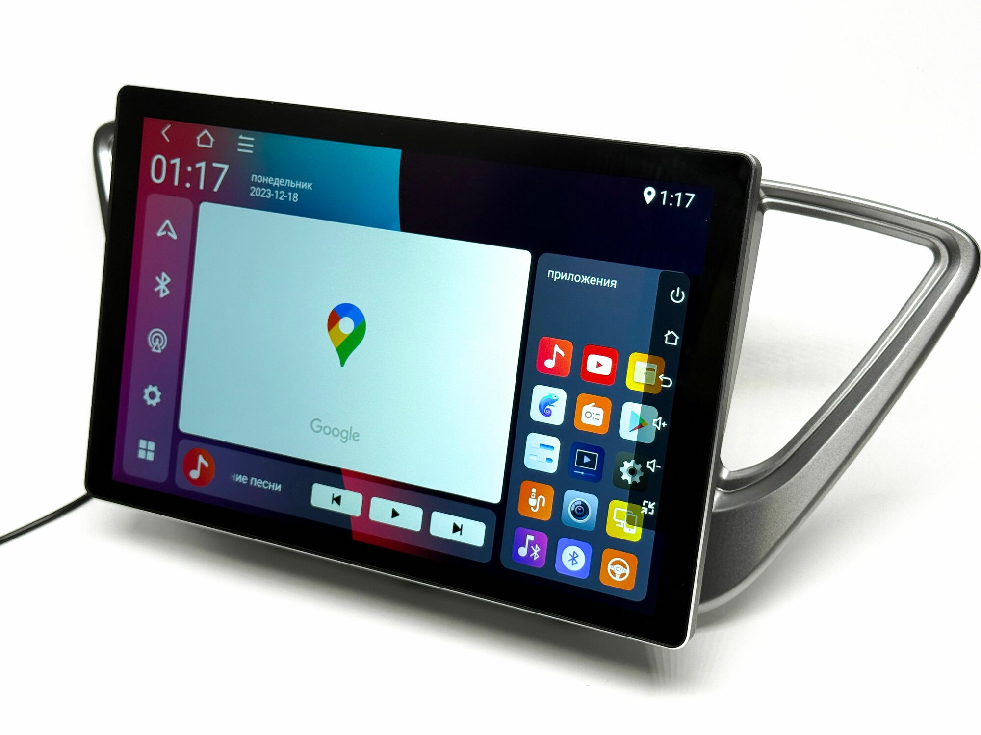 Тесла магнитола 11.5 дюймов 8 ядерная 4/64ГБ Hyundai Solaris 2 2017-2022 серебристая