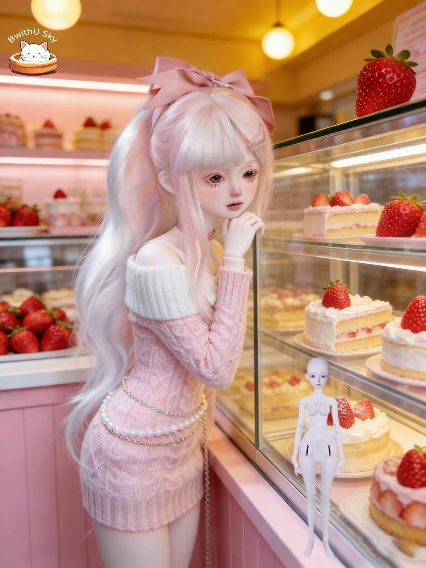 BwithUSky Fuka BJD кукла 1/4 обнаженная кукла с нормальной кожей + макияж для лица, без аксессуаров
