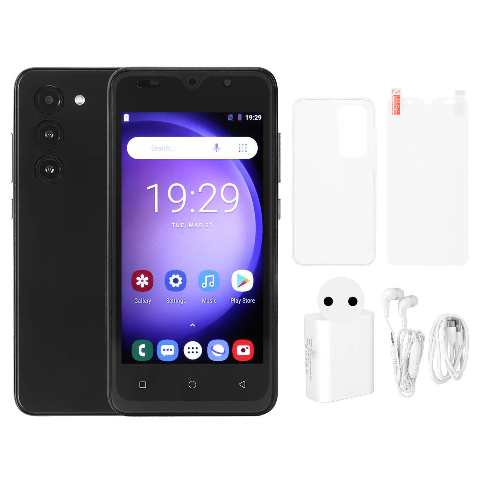 Смартфон S23+ 5.0 дюймов, 3G, 4 ГБ ОЗУ, 32 ГБ ПЗУ, Android 10, два слота SIM, двойной режим ожидания