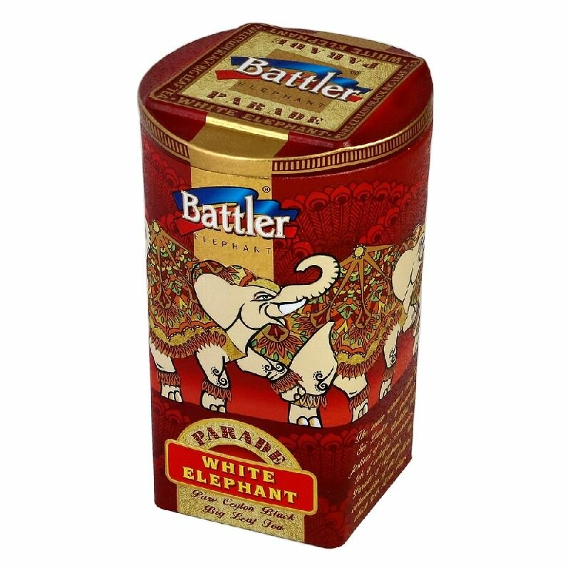 Чай BATTLER PARADE WHITE ELEPHANT-PEKOE Крупнолистовой цейлонский черный /жесть/ 100г