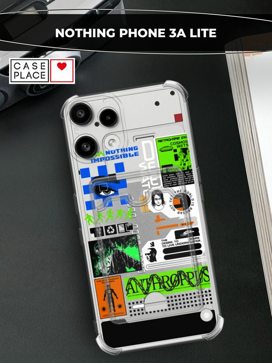 Чехол на Nothing Phone 3a lite (Нотинг Фон 3a Лайт) с картой и принтом Nothing impossible